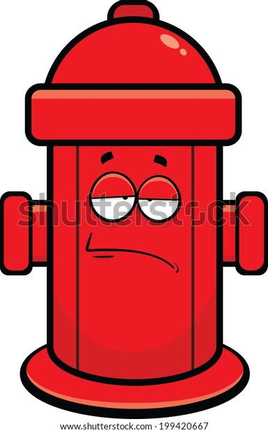 Cartoon Illustration Fire Hydrant Tired Expression Stock Vector ...