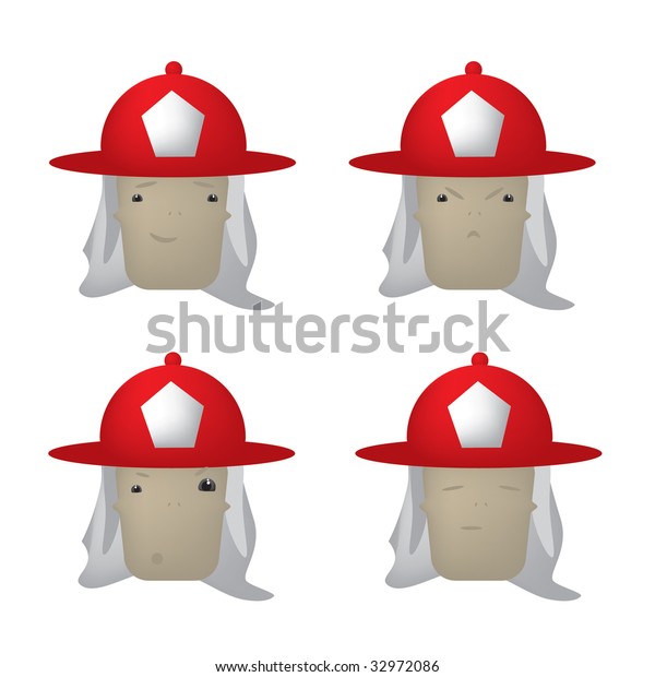 Cartoon Illustration Fireman Face Moods Stock Vector (Royalty Free ...