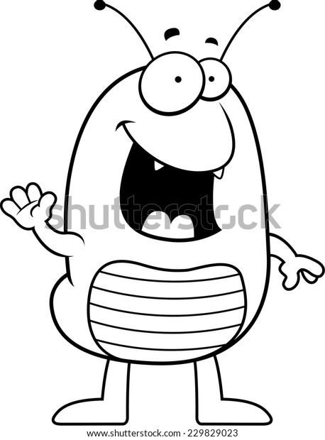 Cartoon Illustration Flea Smiling Waving Stock Vector (Royalty Free ...