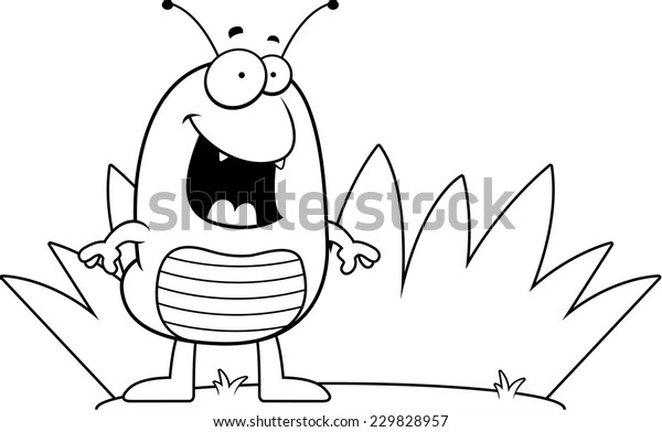 Cartoon Illustration Flea Standing On Grass Stock Vector (Royalty Free ...