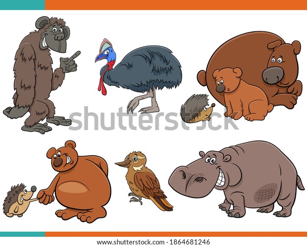 Cartoon Illustration Funny Animals Comic Characters Stock Vector ...