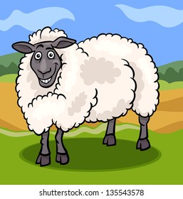 Cartoon Illustration Funny Comic Sheep Farm Stock Vector (Royalty Free ...
