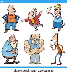 Cartoon Illustration Funny Men Comic Characters Stock Vector (Royalty ...