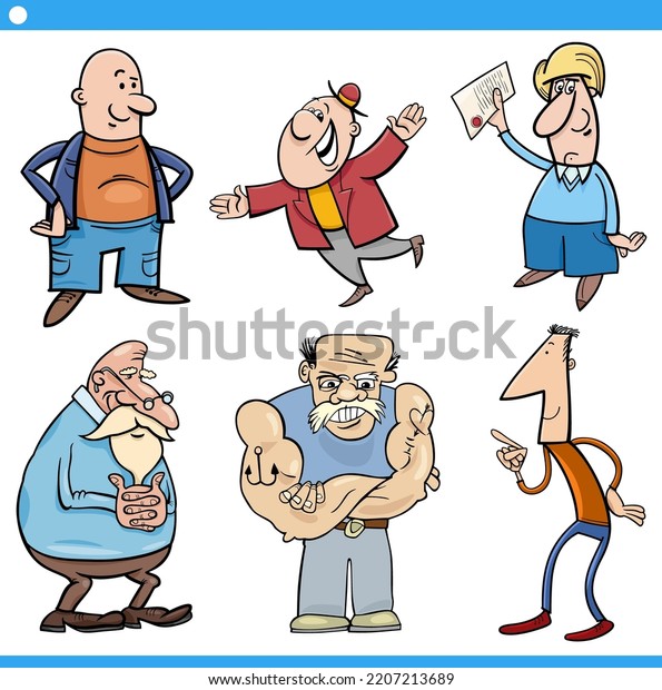 Cartoon Illustration Funny Men Comic Characters Stock Vector (Royalty ...