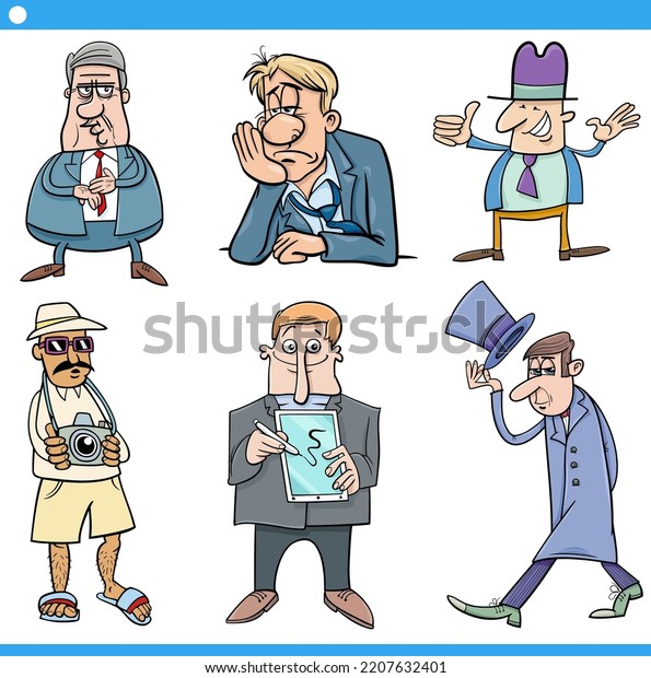 Cartoon Illustration Funny Men Comic Characters Stock Vector (Royalty ...