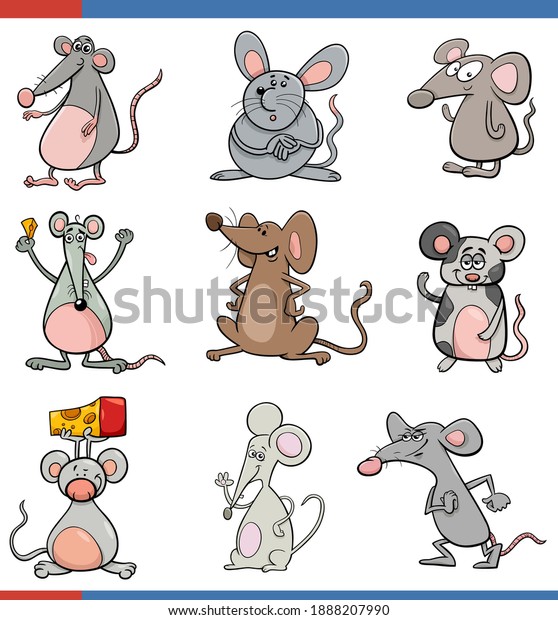 Cartoon Illustration Funny Mice Comic Animal Stock Vector (Royalty Free ...