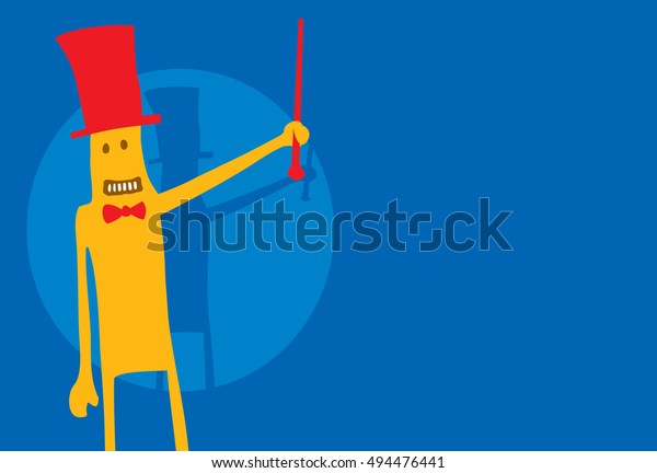 Cartoon Illustration Funny Presenter Top Hat: เวกเตอร์สต็อก (ปลอดค่า ...