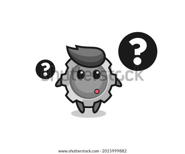 Cartoon Illustration Gear Question Mark Cute Stock Vector (Royalty Free ...