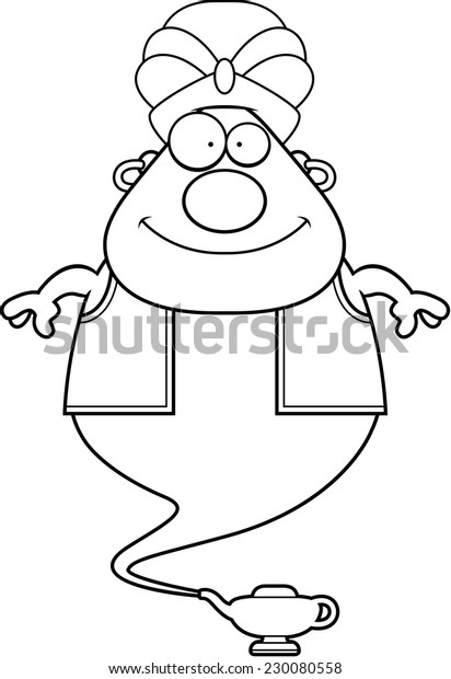 Cartoon Illustration Genie Smiling Stock Vector (Royalty Free ...