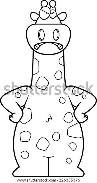 Cartoon Illustration Giraffe Looking Angry Stock Vector (Royalty Free ...