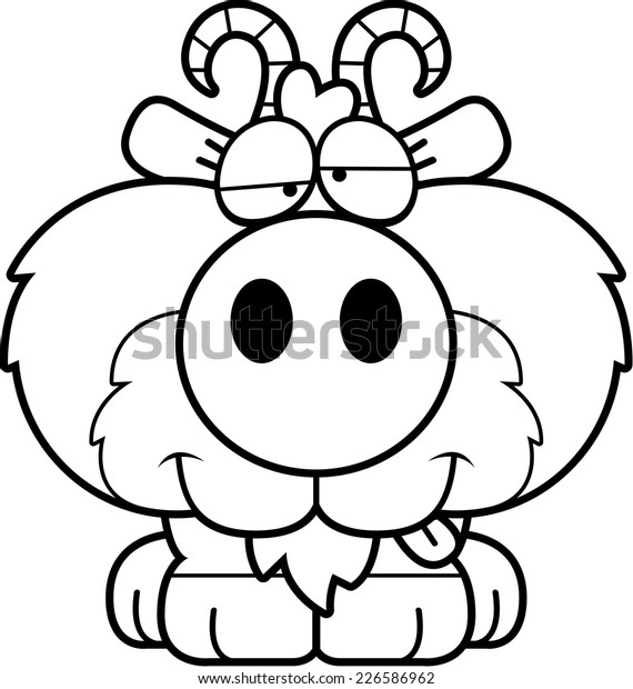 Cartoon Illustration Goat Goofy Expression Stock Vector (Royalty Free ...