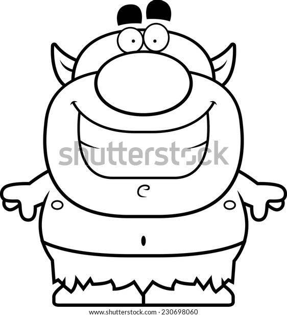 Cartoon Illustration Goblin Smiling Stock Vector (Royalty Free ...