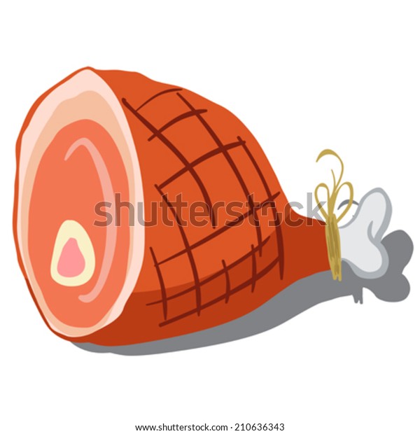 Cartoon Illustration Ham Isolated On White Stock Vector (Royalty Free ...