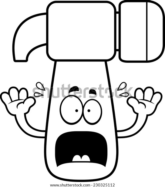 Cartoon Illustration Hammer Looking Scared Stock Vector (Royalty Free ...