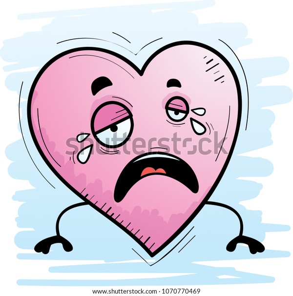 Cartoon Illustration Heart Crying Stock Vector (Royalty Free ...
