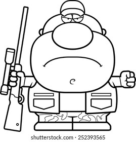 Cartoon Illustration Hunter Looking Scared Stock Vector (Royalty Free ...