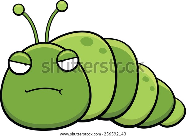 Cartoon Illustration Inch Worm Grumpy Expression Stock Vector (Royalty ...