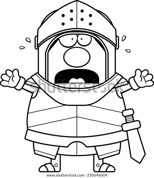 Cartoon Illustration Knight Looking Scared Stock Vector (Royalty Free ...
