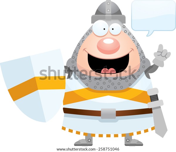 Cartoon Illustration Knight Talking Stock Vector (Royalty Free ...