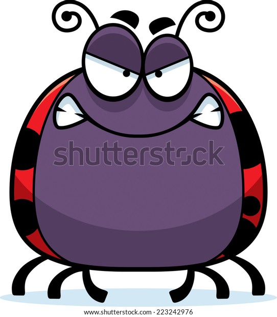 Cartoon Illustration Ladybug Looking Angry Stock Vector (Royalty Free ...