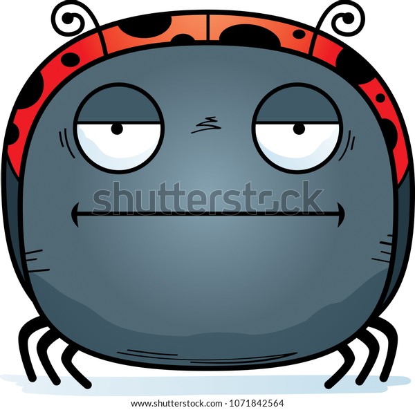 Cartoon Illustration Ladybug Looking Bored Stock Vector (Royalty Free ...