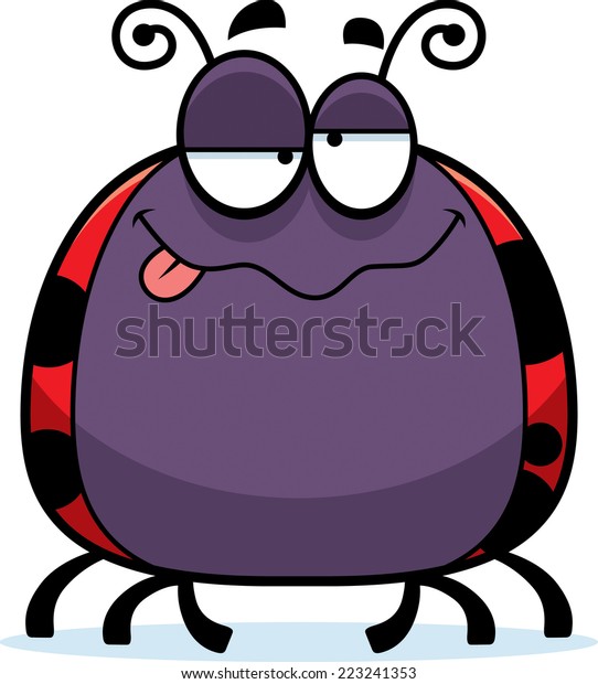 Cartoon Illustration Ladybug Looking Drunk Stock Vector (Royalty Free ...