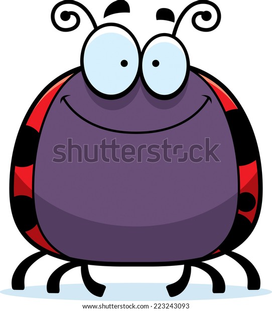 Cartoon Illustration Ladybug Smiling Stock Vector (Royalty Free ...
