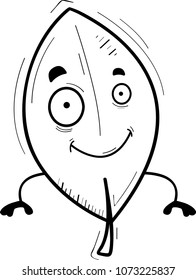 Cartoon Illustration Leaf Smiling Stock Vector (Royalty Free ...