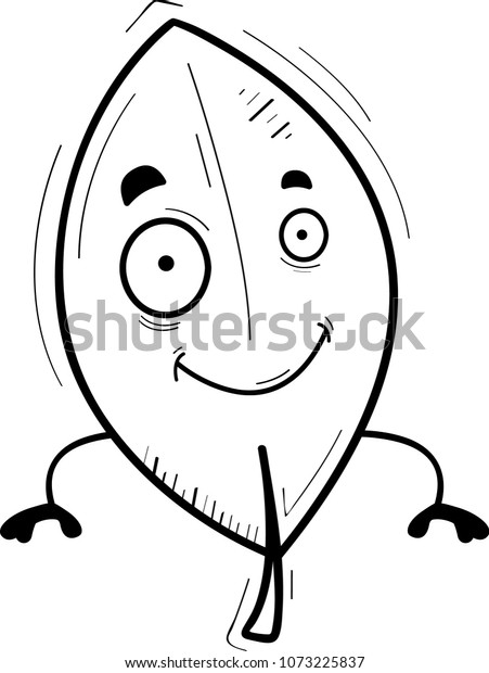 Cartoon Illustration Leaf Smiling Stock Vector (Royalty Free ...