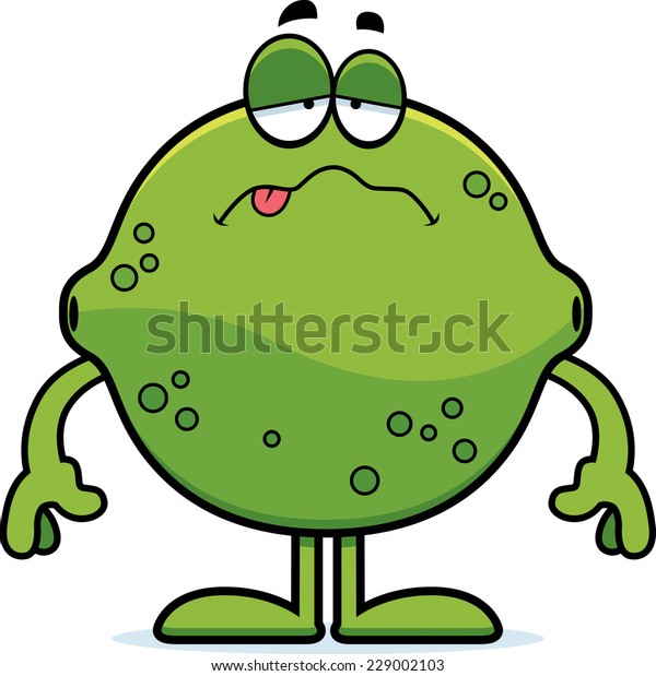 Cartoon Illustration Lime Looking Sick Stock Vector (Royalty Free ...