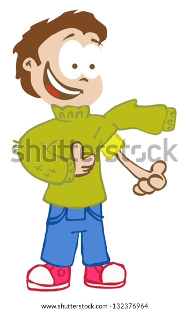 Cartoon Illustration Little Boy Getting Dressed Stock Vector (Royalty ...
