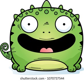 Cartoon Illustration Lizard Smiling Stock Vector (Royalty Free ...