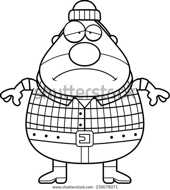 Cartoon Illustration Lumberjack Looking Sad Stock Vector (Royalty Free ...