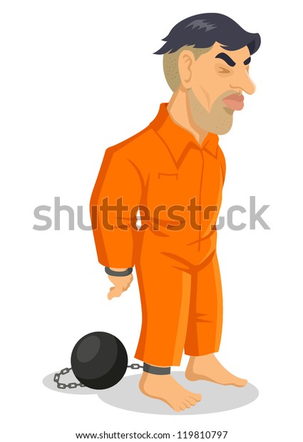Cartoon Illustration Man Being Chained Iron Stock Vector (Royalty Free ...