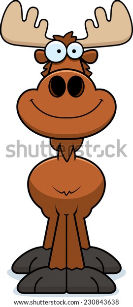 Cartoon Illustration Moose Smiling Stock Vector (Royalty Free ...