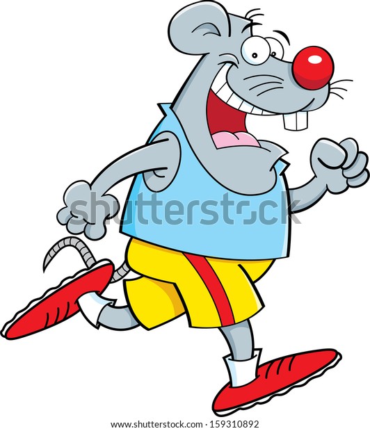 Cartoon Illustration Mouse Running Stock Vector (Royalty Free) 159310892