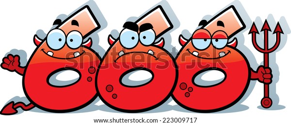 Cartoon Illustration Numbers 666 Looking Like Stock Vector (Royalty ...