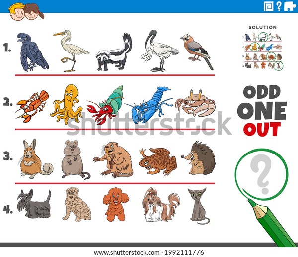 Cartoon Illustration Odd One Out Picture Stock Vector (Royalty Free ...