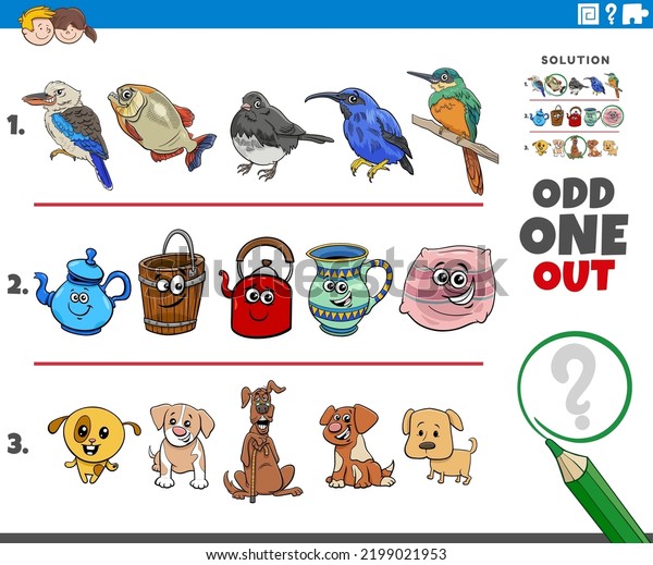 Cartoon Illustration Odd One Out Picture Stock Vector (Royalty Free ...
