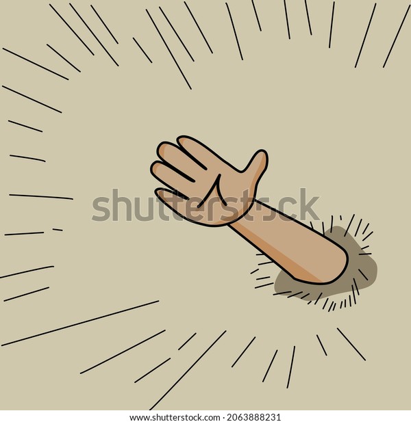 Cartoon Illustration Open Palm Hand Flat Stock Vector (Royalty Free ...
