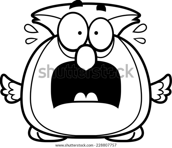 Cartoon Illustration Owl Looking Scared Stock Vector (Royalty Free ...
