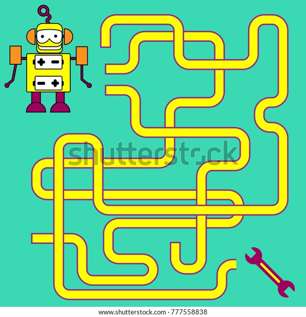 Cartoon Illustration Paths Maze Puzzle Activity Stock Vector (Royalty ...