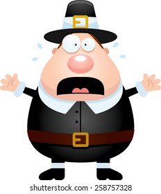 Cartoon Illustration Pilgrim Looking Sad: เวกเตอร์สต็อก (ปลอดค่า ...