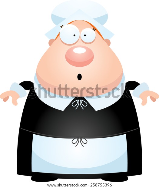 Cartoon Illustration Pilgrim Looking Surprised Stock Vector (Royalty ...