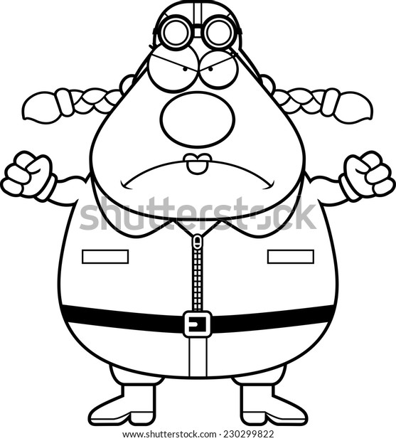 Cartoon Illustration Pilot Looking Angry Stock Vector (Royalty Free ...