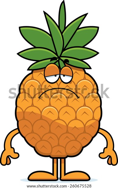 Cartoon Illustration Pineapple Looking Sad Stock Vector (Royalty Free ...
