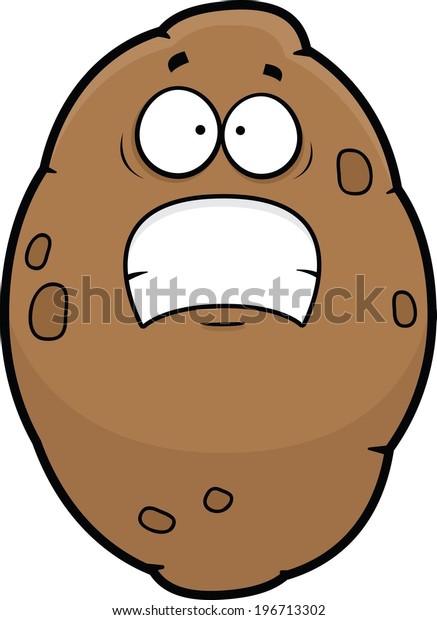 Cartoon Illustration Potato Scared Expression Stock Vector (Royalty Free) 196713302