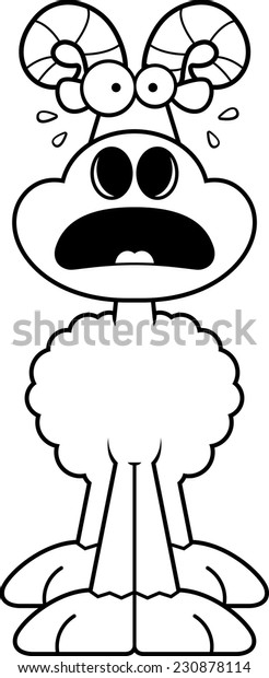 Cartoon Illustration Ram Looking Scared: vector de stock (libre de ...