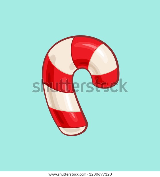 Cartoon Illustration Red Candy Cane Vector Stock Vector (Royalty Free ...