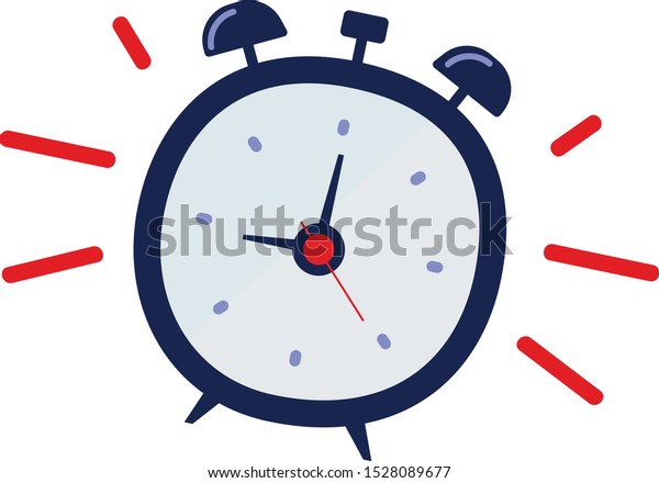 Cartoon Illustration Ringing Alarm Clock Showing Stock Vector (Royalty ...